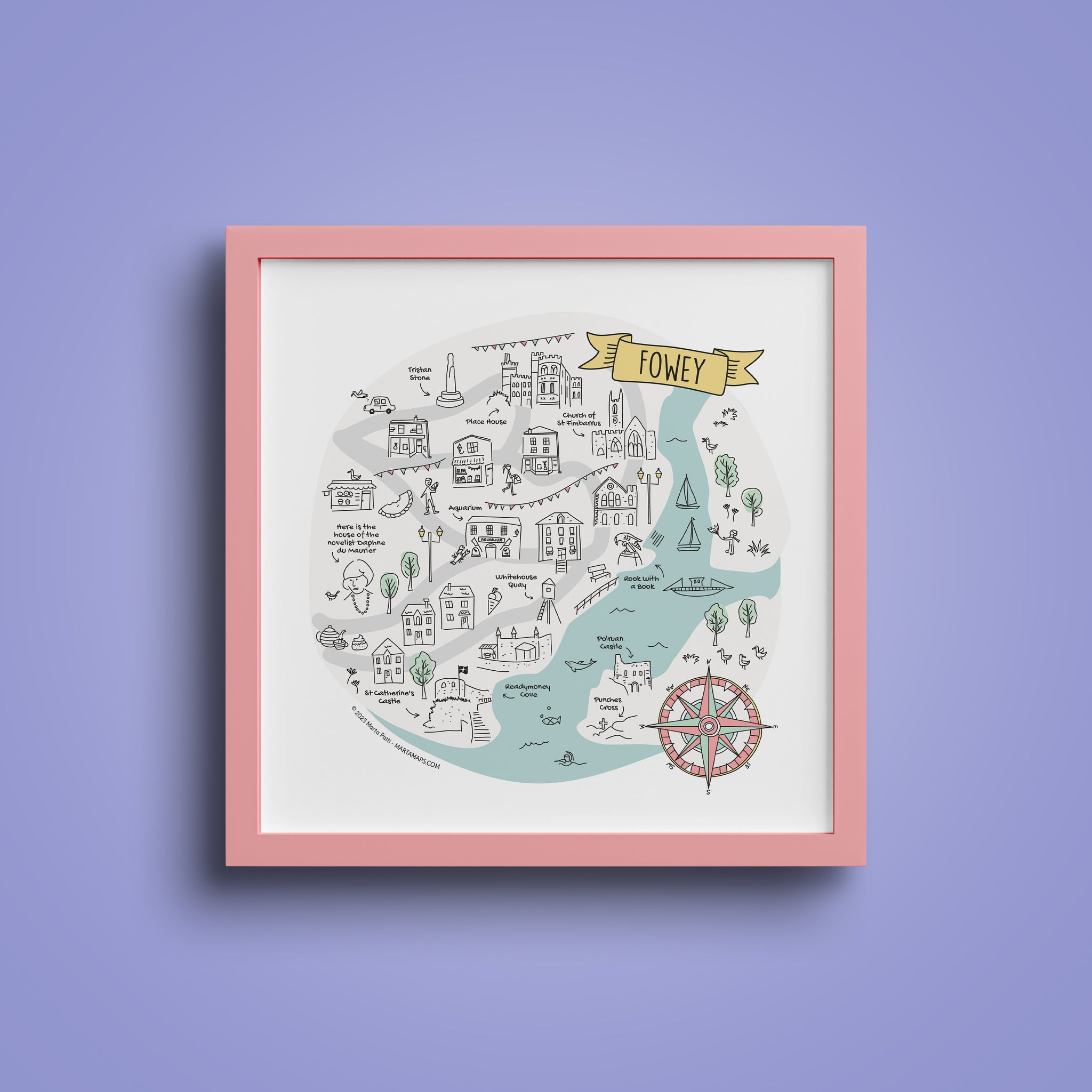 Fowey Map Print – Martamaps