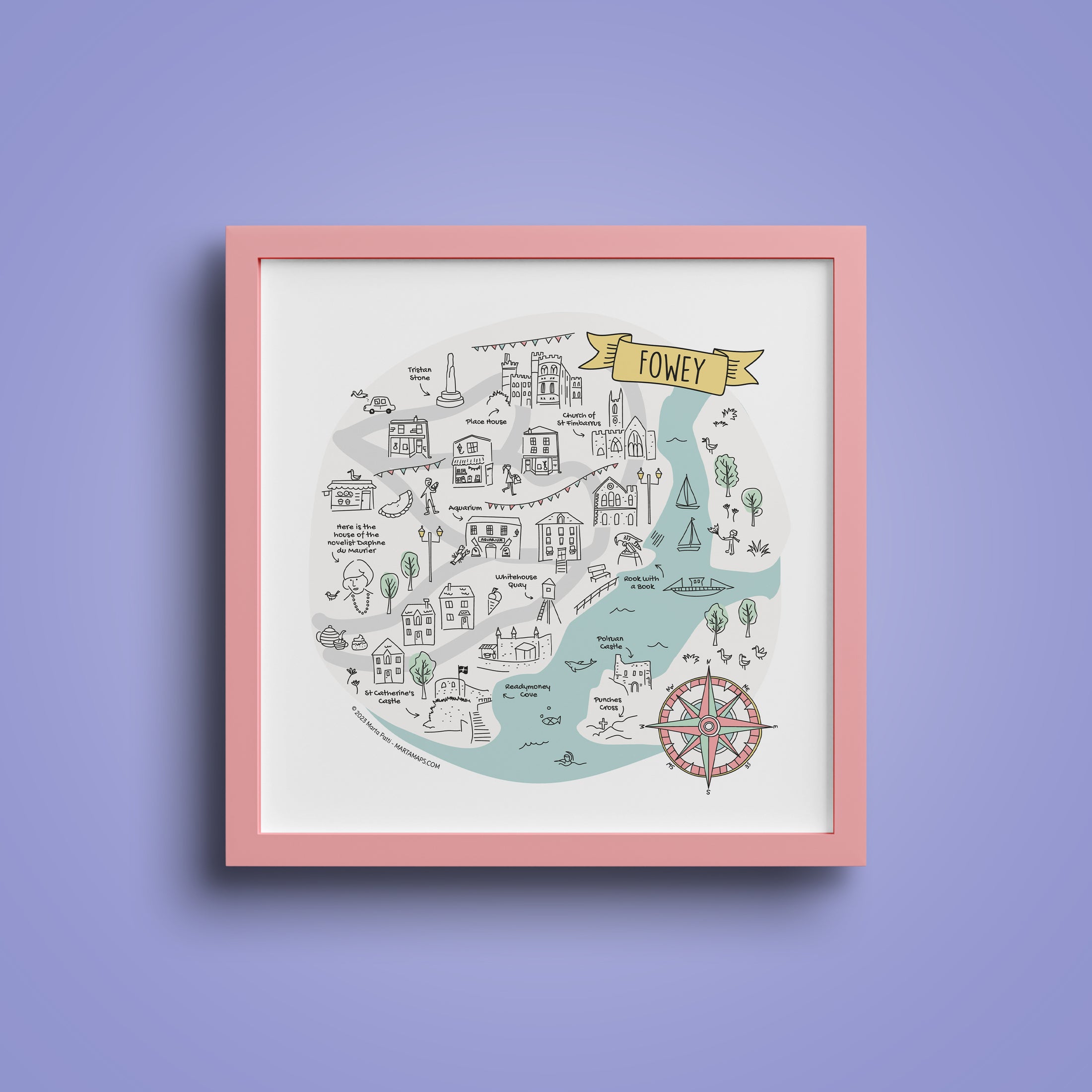 Fowey Map Print – Martamaps